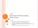 PPT - Section 3-7 Investigating Graphs of Polynomial Functions ...