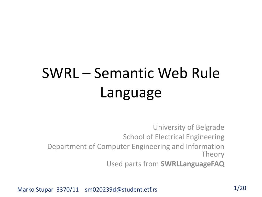 PPT - SWRL – Semantic Web Rule Language PowerPoint Presentation, free ... PPT - SWRL – Semantic Web Rule Language PowerPoint Presentation, free ...