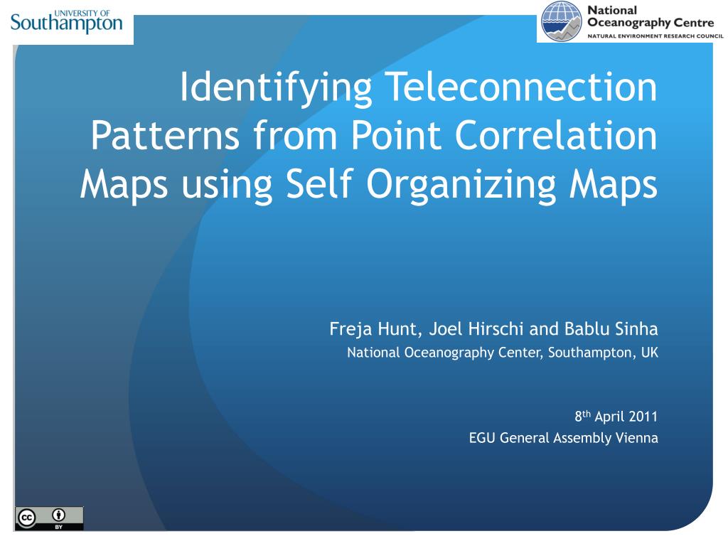 PPT - Identifying Teleconnection Patterns from Point Correlation Maps using Self Organizing Maps ...