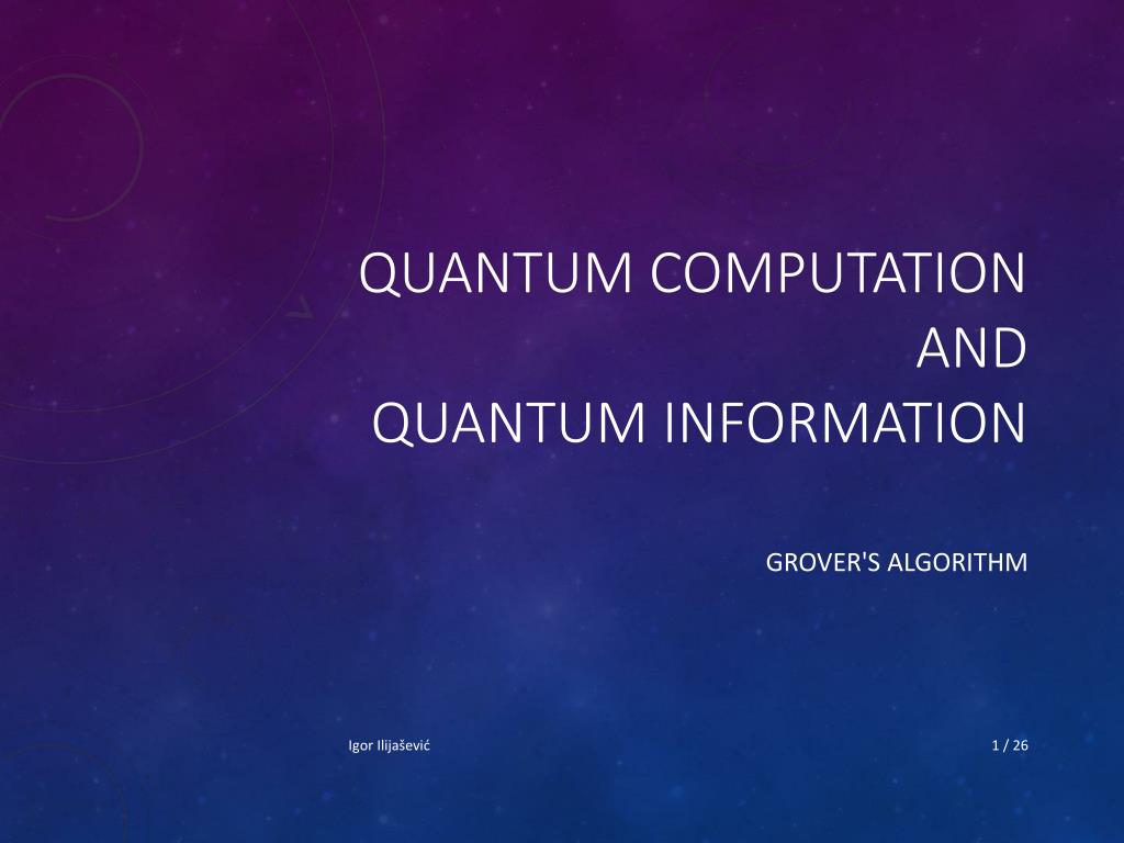 PPT - Quantum computation and quantum information PowerPoint ...