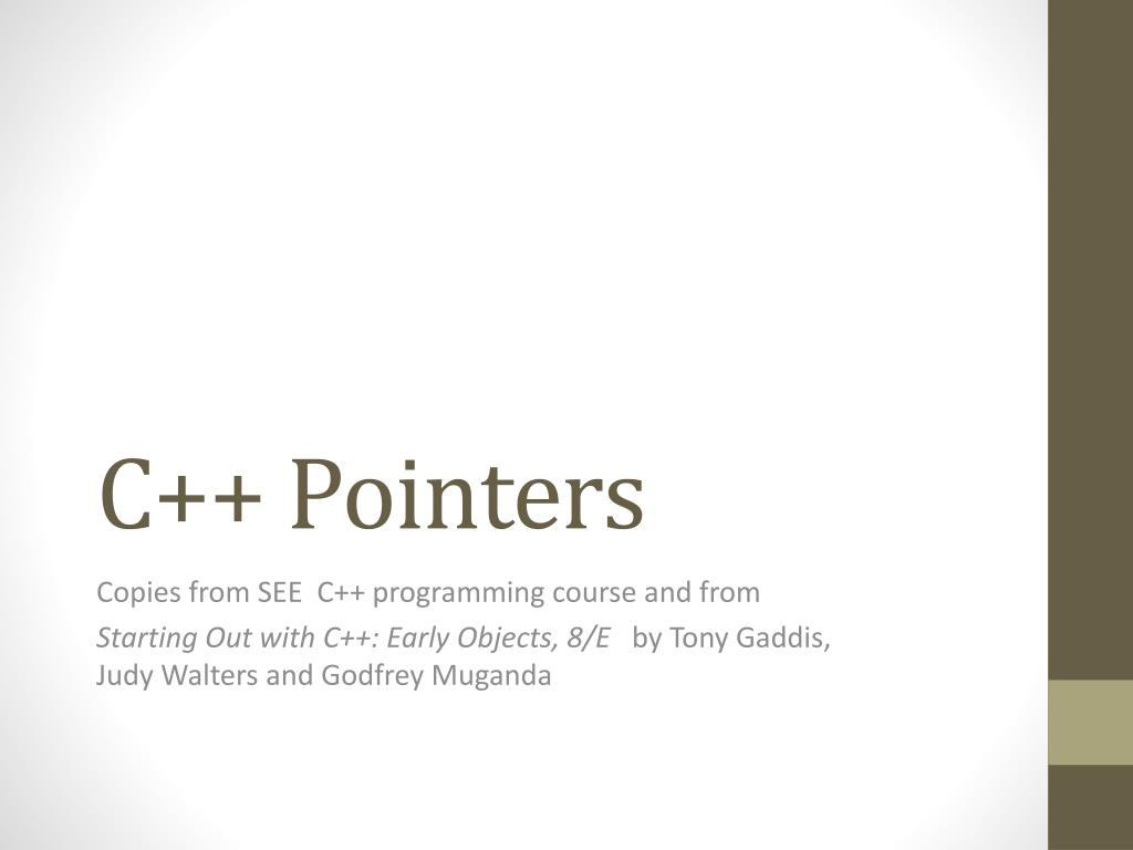 PPT - C++ Pointers PowerPoint Presentation, free download - ID:2392983