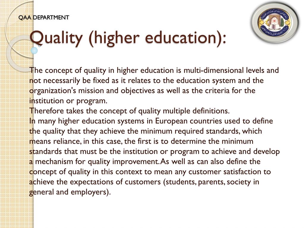 PPT - Quality (higher education): PowerPoint Presentation, free ...