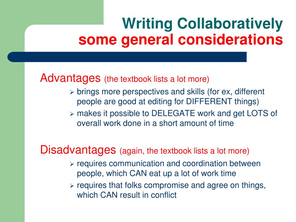 PPT - Writing Collaboratively some general considerations PowerPoint ...