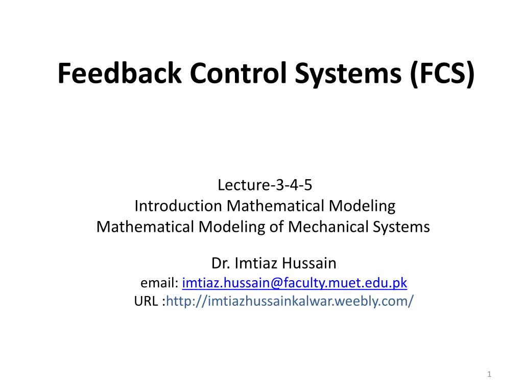 PPT - Feedback Control Systems ( FCS ) PowerPoint Presentation, free ...