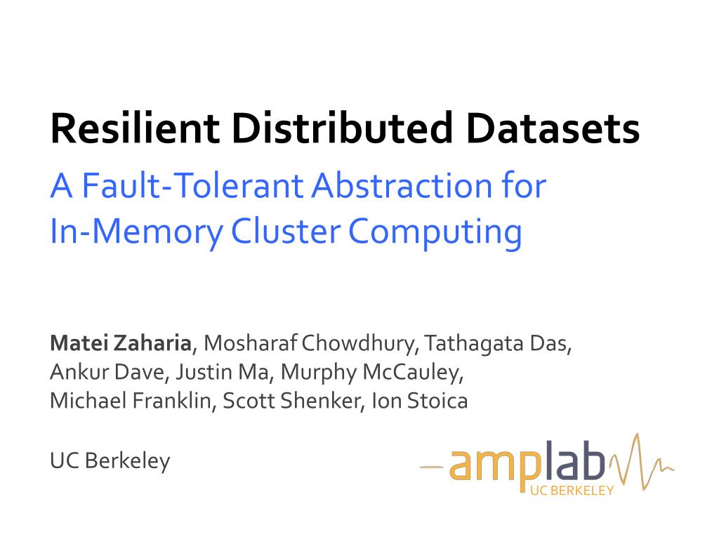PPT - Resilient Distributed Datasets PowerPoint Presentation, free download - ID:2400905