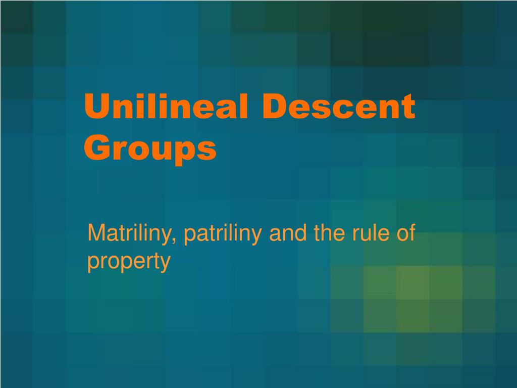 PPT - Unilineal Descent Groups PowerPoint Presentation, free download ...