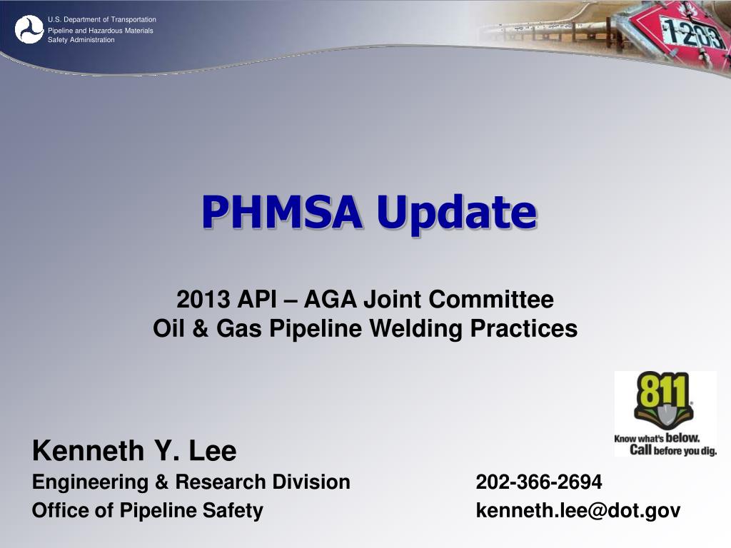 PPT - PHMSA Update PowerPoint Presentation, free download - ID:2403948