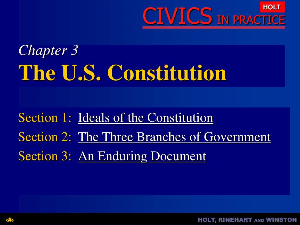 PPT - Understanding the U.S. Constitution: Ideals, Government Branches ...