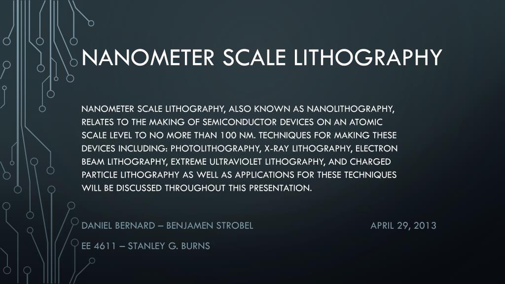 PPT - Nanometer scale lithography PowerPoint Presentation, free ...