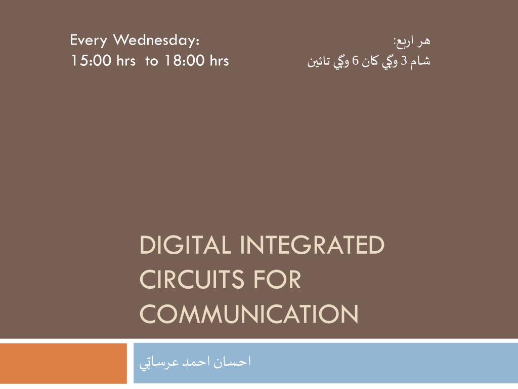 PPT - Digital Integrated Circuits for Communication PowerPoint ...