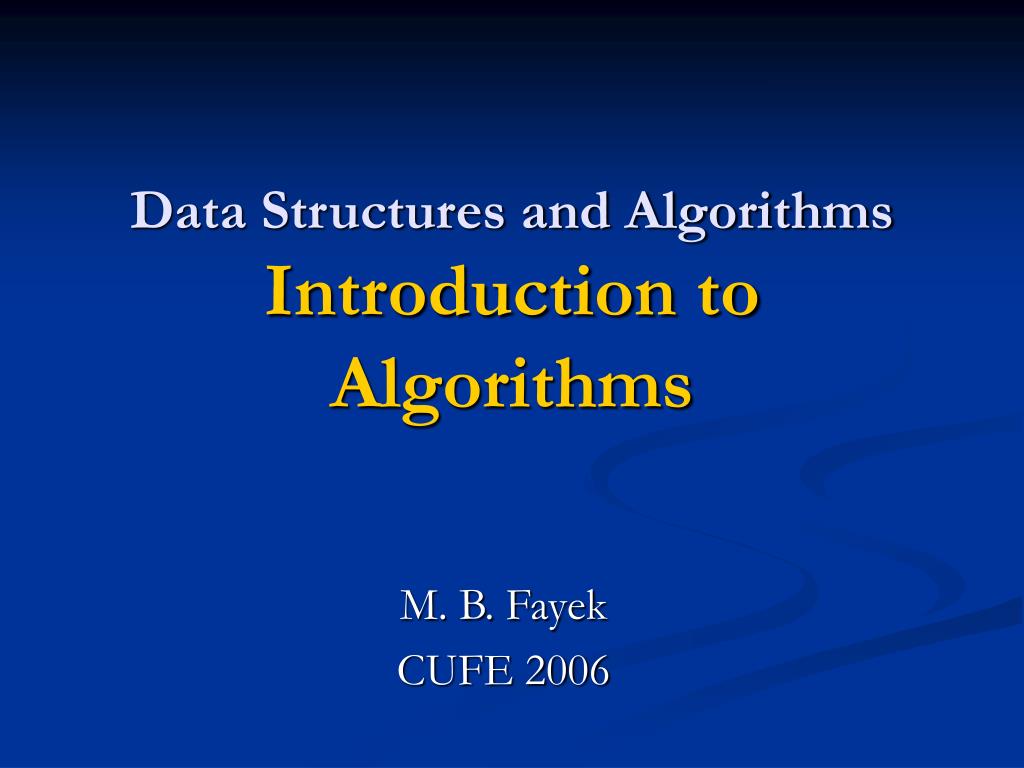 Ppt Data Structures And Algorithms Introduction To Algorithms