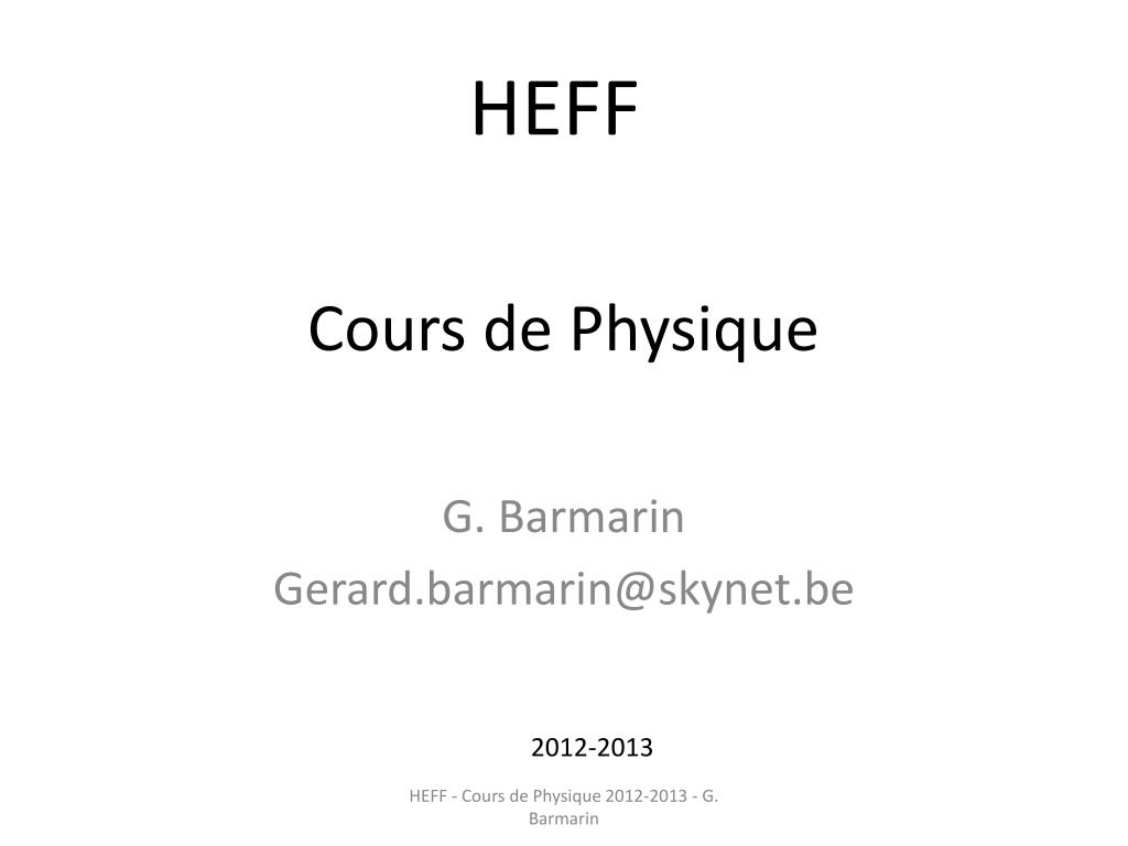 PPT - Cours de Physique PowerPoint Presentation, free download - ID:2417440