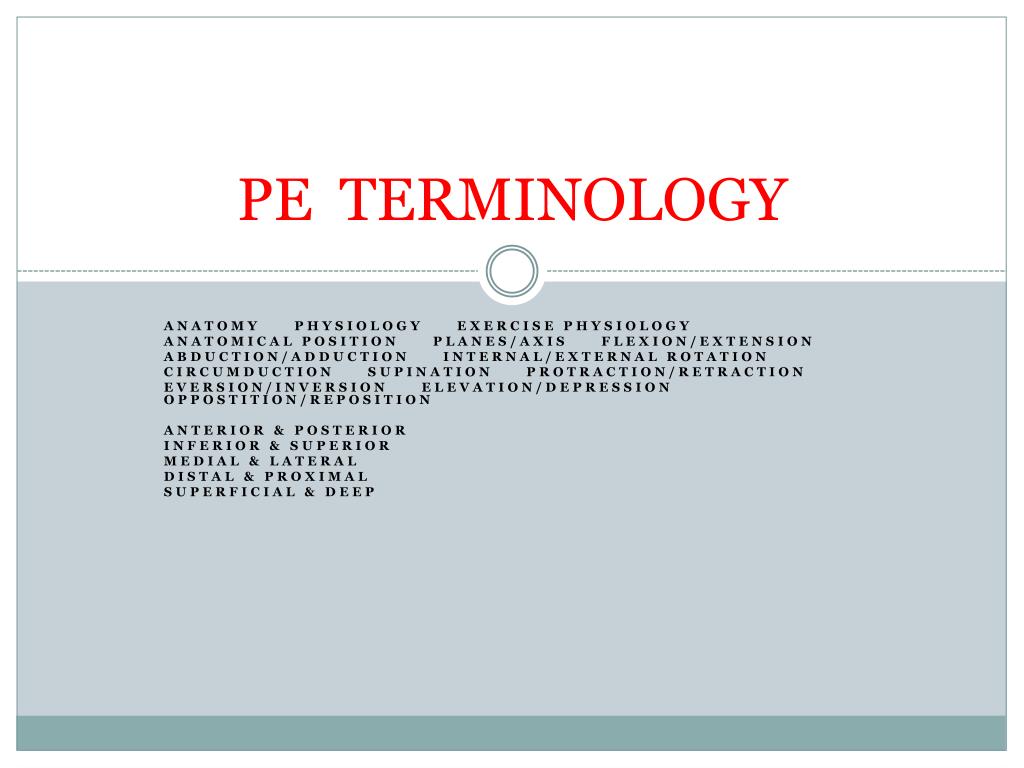 PPT - PE TERMINOLOGY PowerPoint Presentation, free download - ID:2421551