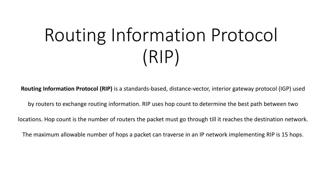 PPT - Routing Information Protocol (RIP) PowerPoint Presentation, free ...
