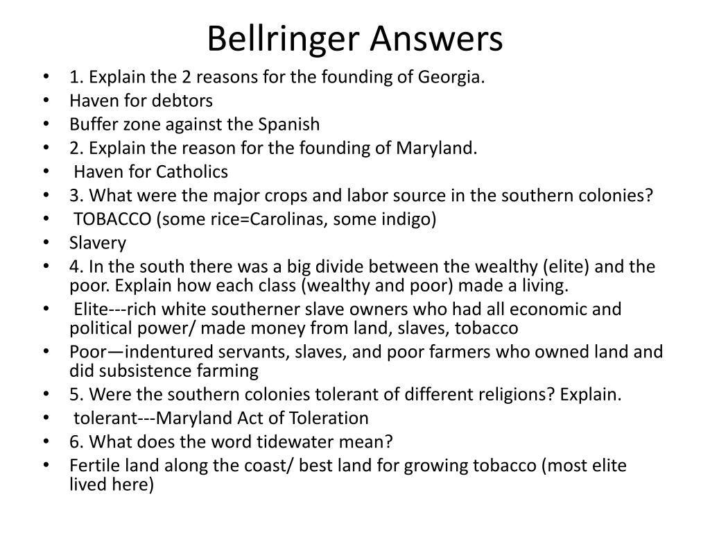 PPT - Colonial Founding and Society Divides: Georgia, Maryland ...