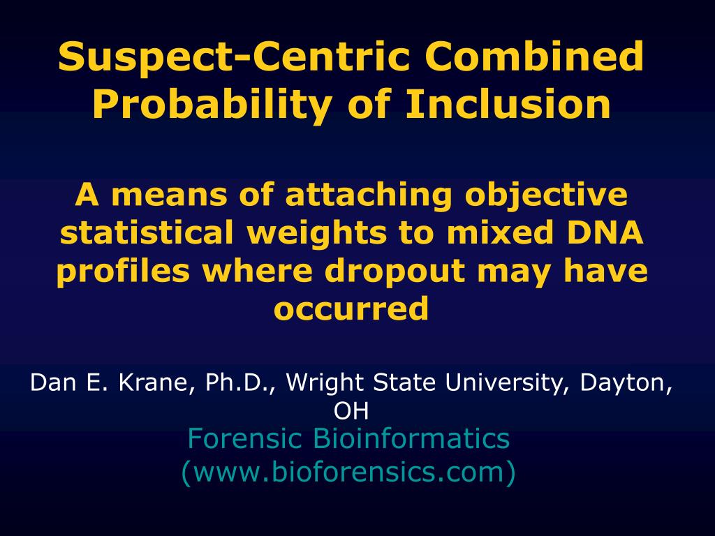 PPT - Forensic Bioinformatics (bioforensics) PowerPoint Presentation ...