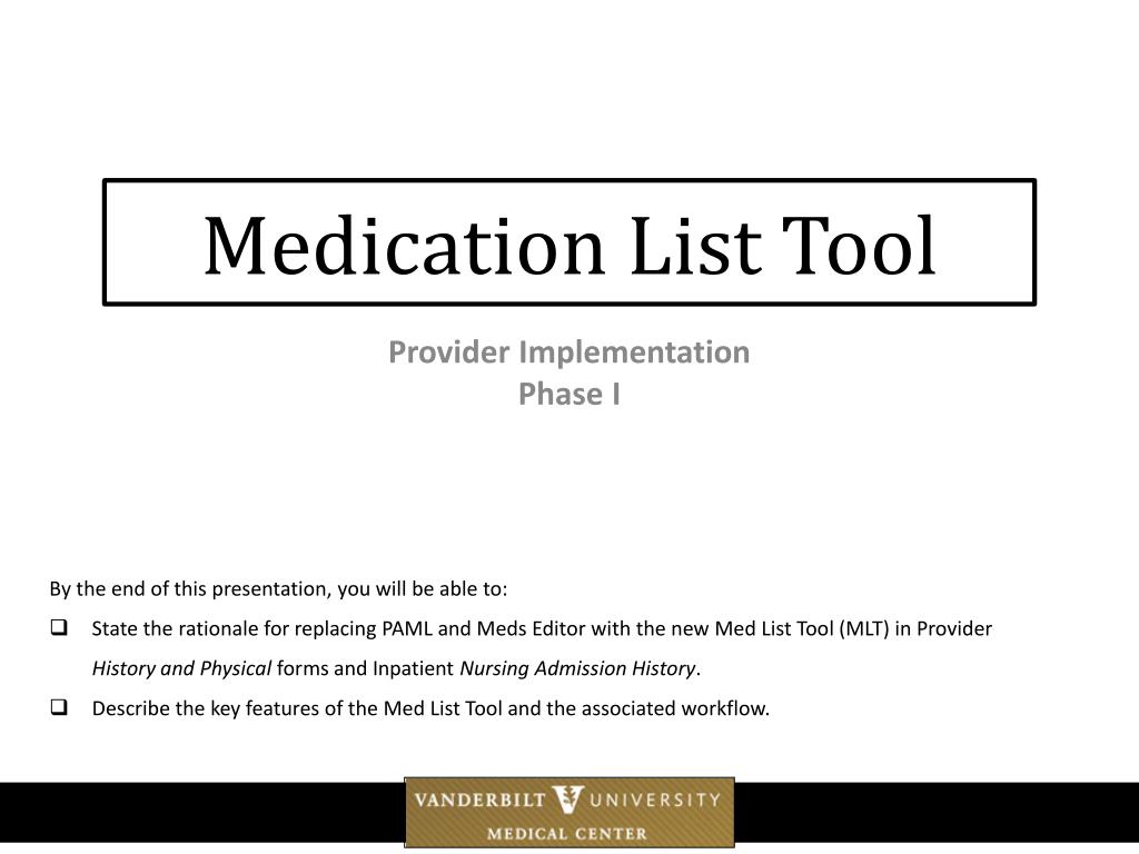 PPT - Medication List Tool PowerPoint Presentation, free download - ID ...
