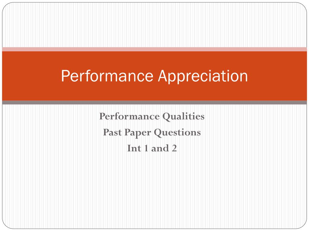 PPT - Performance Appreciation PowerPoint Presentation, free download ...