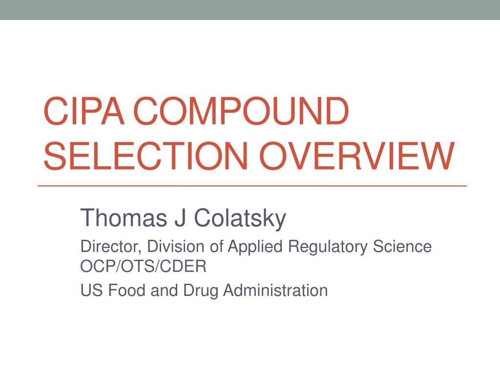 PPT - CIPA Compound Selection Overview PowerPoint Presentation, free ...