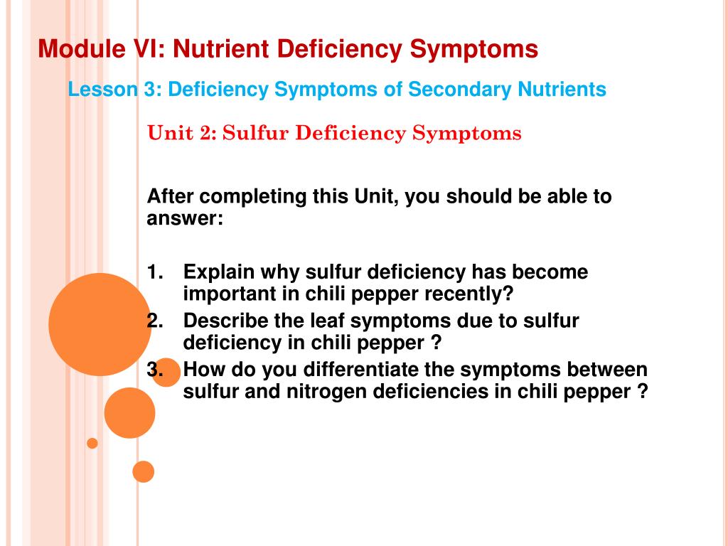 PPT - Module VI: Nutrient Deficiency Symptoms PowerPoint Presentation ...