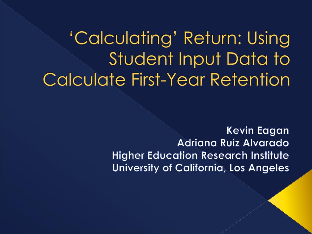 PPT - ‘Calculating’ Return: Using Student Input Data to Calculate First ...