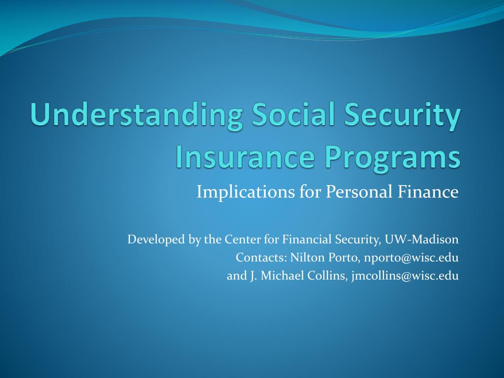 PPT - Understanding Social Security Insurance Programs PowerPoint ...