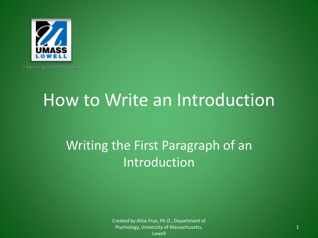 PPT - How to Write an Introduction PowerPoint Presentation, free ...