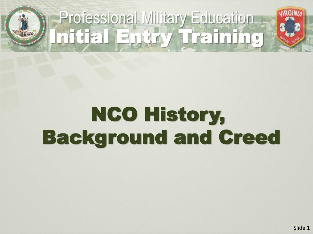 PPT - NCO History, Background and Creed PowerPoint Presentation, free ...