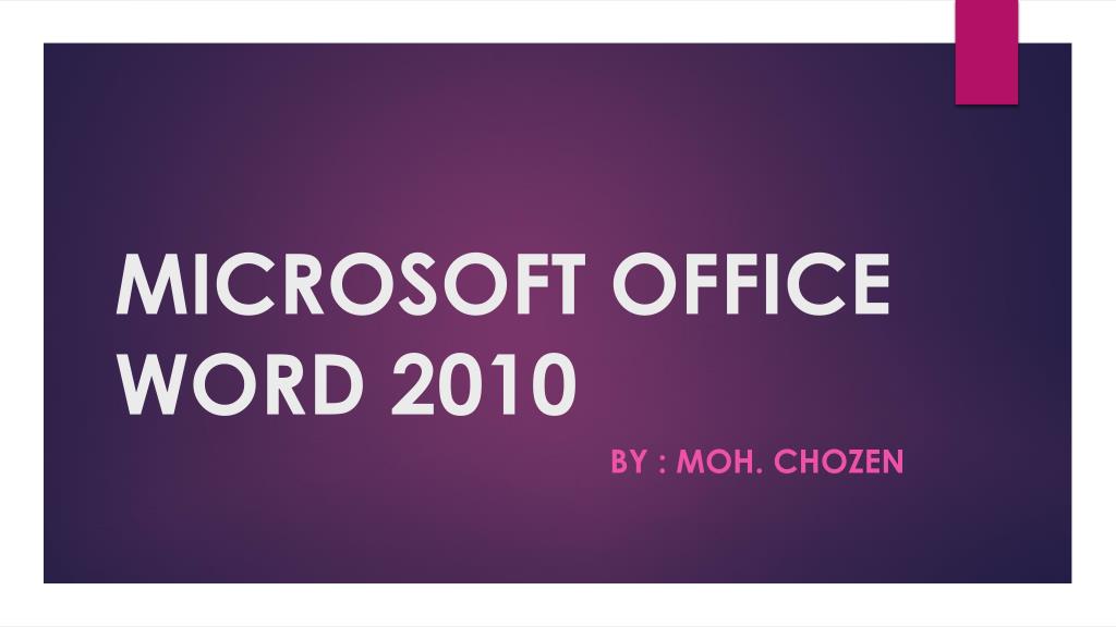 PPT - MICROSOFT OFFICE WORD 2010 PowerPoint Presentation, free download ...