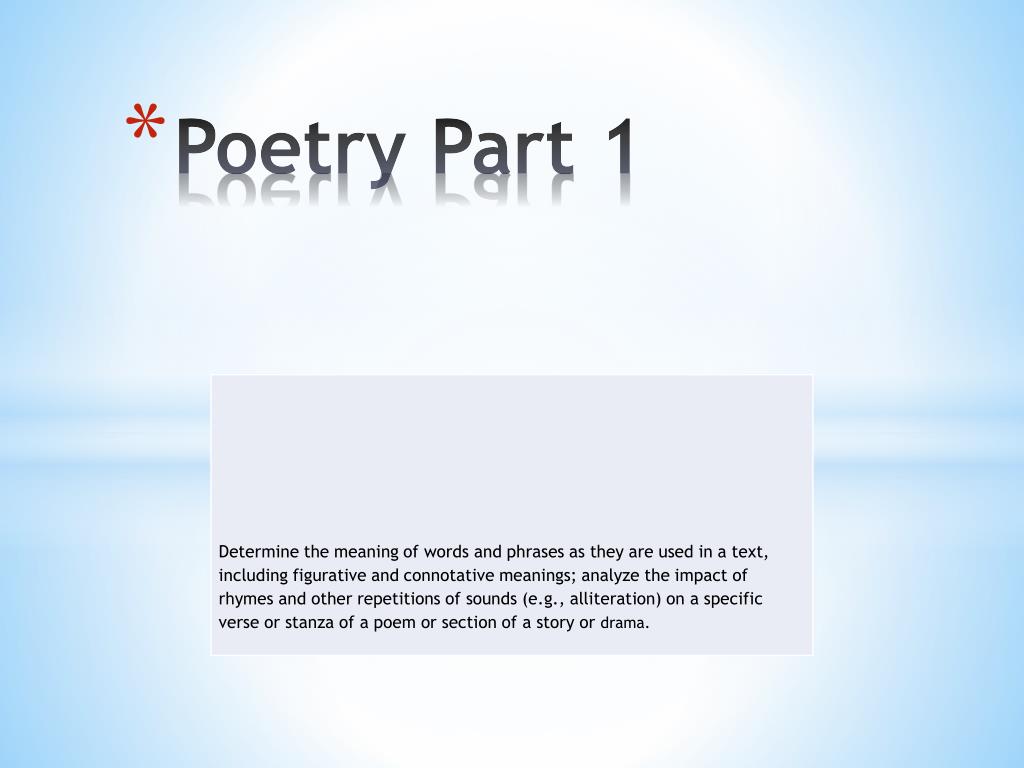 PPT - Poetry Part 1 PowerPoint Presentation, free download - ID:2447572