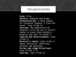 PPT - The great gatsby PowerPoint Presentation, free download - ID:2448371