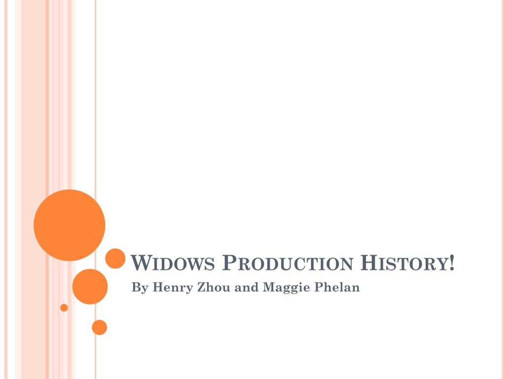 PPT - Widows Production History! PowerPoint Presentation, free download - ID:2449724