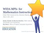 PPT - WIDA ELD Standards Using Language Objectives to Differentiate ...