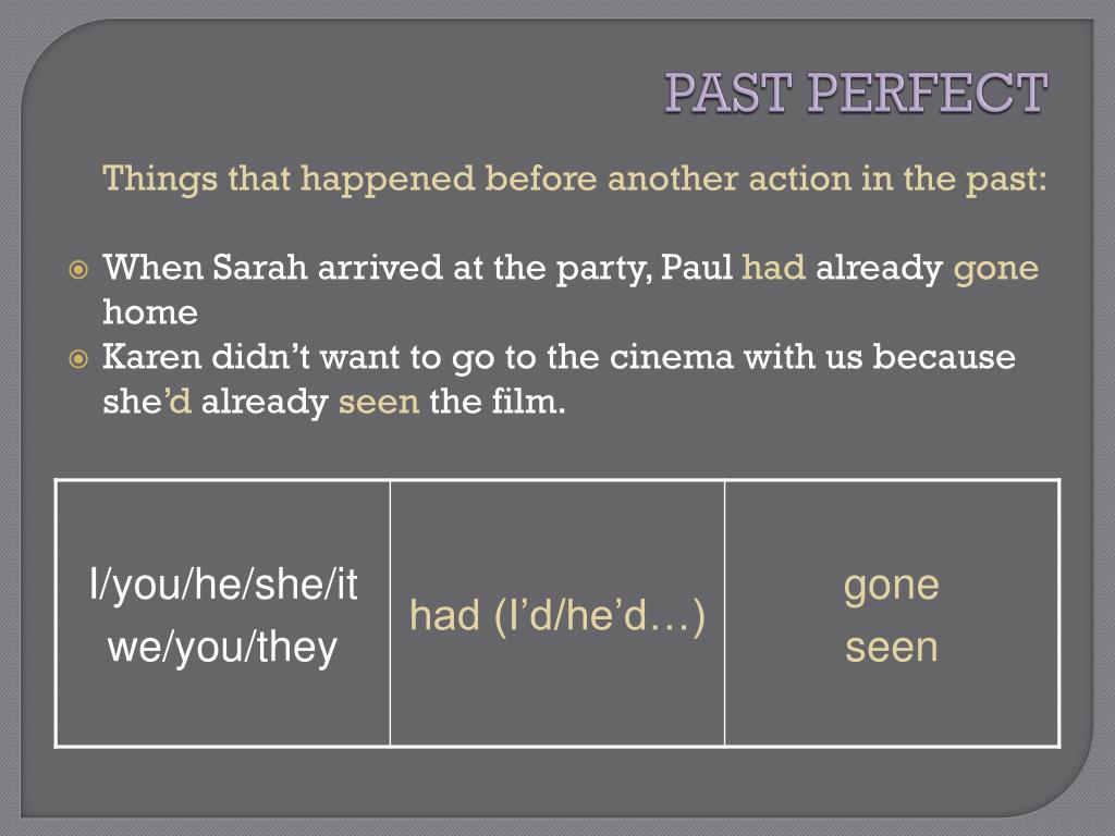 PPT - PAST PERFECT PowerPoint Presentation, free download - ID:2452330