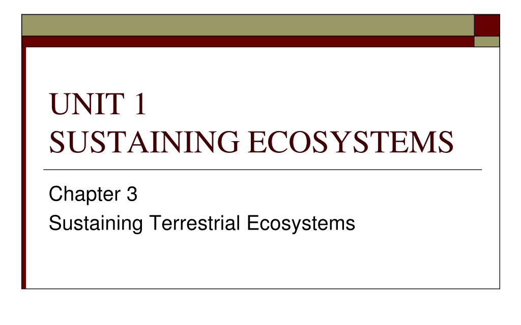 PPT - UNIT 1 SUSTAINING ECOSYSTEMS PowerPoint Presentation, free ...