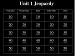 PPT - Unit 1 Review Jeopardy ( Ch. 5-7 ) PowerPoint Presentation, free ...