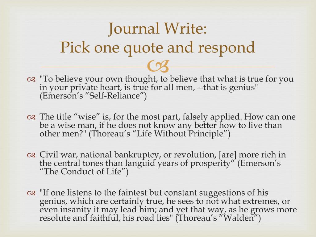 PPT - Journal Write: Pick one quote and respond PowerPoint Presentation ...