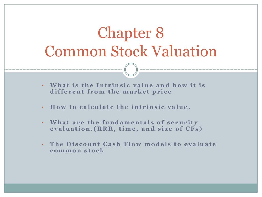 PPT - Chapter 8 Common Stock Valuation PowerPoint Presentation, free ...
