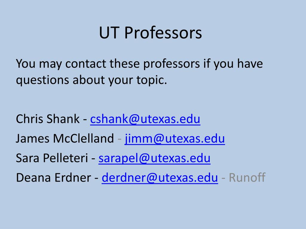 PPT - UT Professors PowerPoint Presentation, free download - ID:2466183