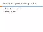 PPT - Automatic Speech Recognition PowerPoint Presentation, free ...