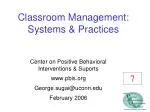 PPT - A Continuum of Classroom Management Systems PowerPoint ...