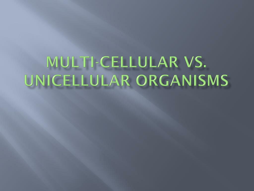 PPT - MULTI-CELLULAR VS. UNICELLULAR ORGANISMS PowerPoint Presentation ...