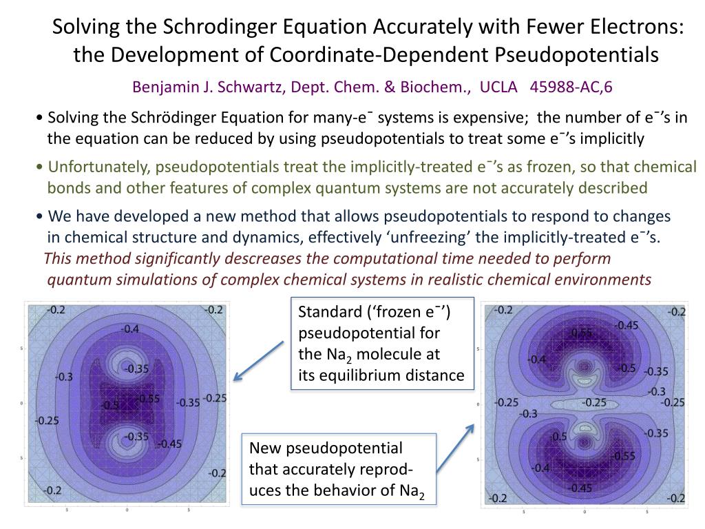 PPT - Solving the Schrodinger Equation Accurately with Fewer Electrons ...