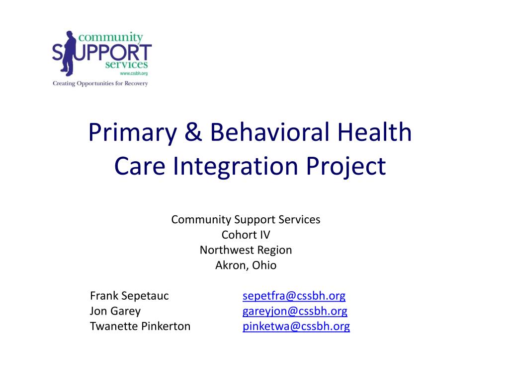 PPT - Primary & Behavioral Health Care Integration Project PowerPoint ...
