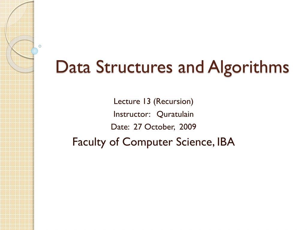 PPT - Data Structures and Algorithms PowerPoint Presentation, free ...
