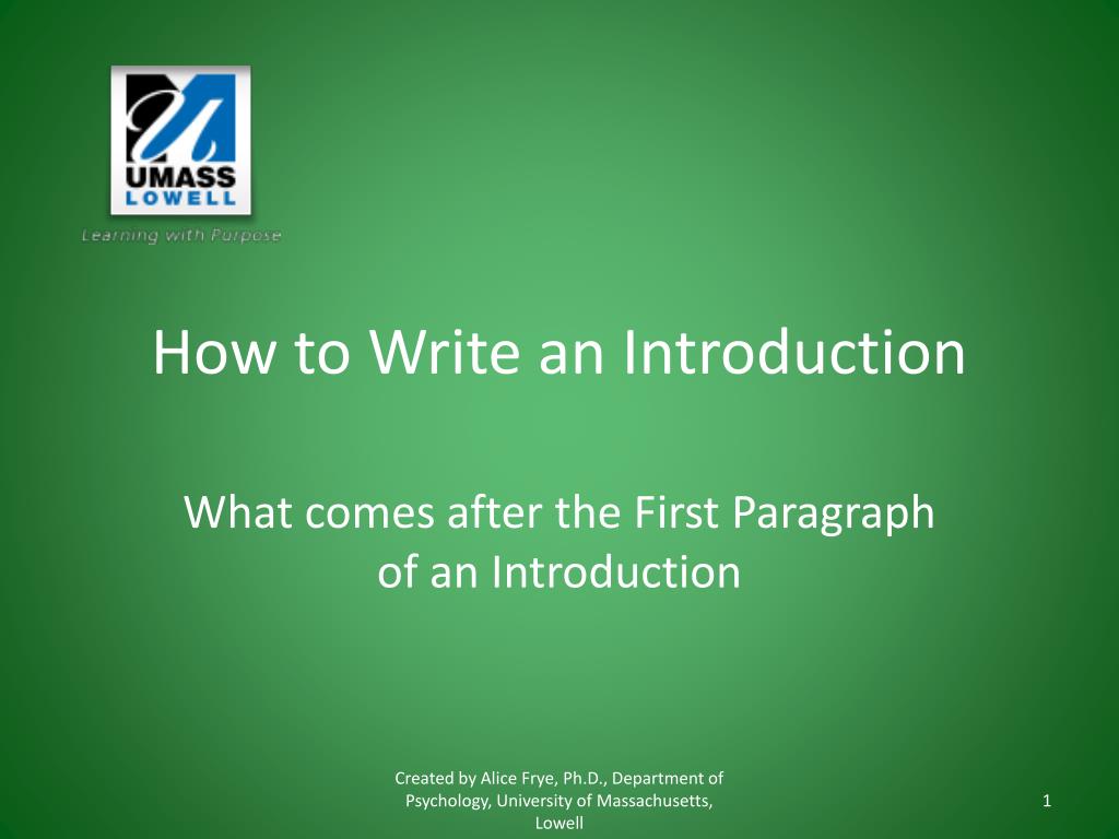 PPT - How to Write an Introduction PowerPoint Presentation, free ...