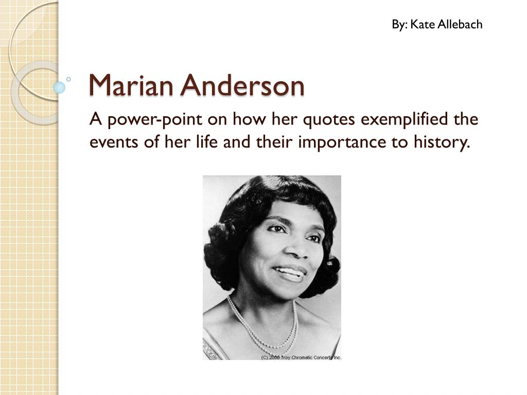 PPT - Marian Anderson PowerPoint Presentation, free download - ID:2481316