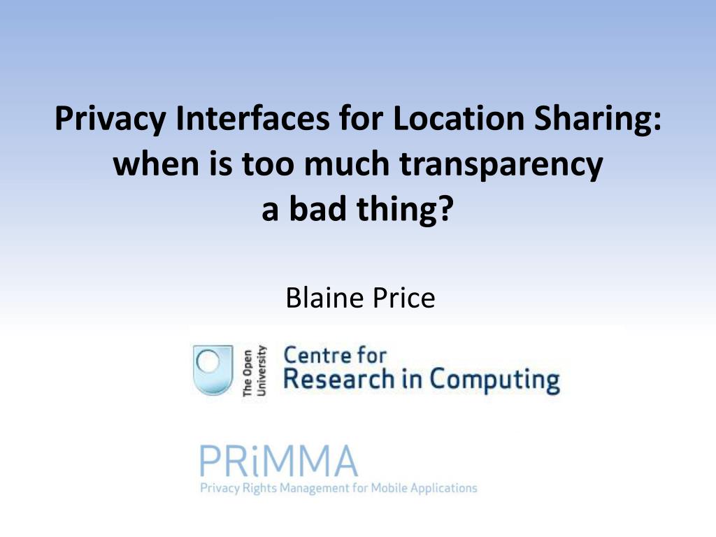 PPT - Navigating Transparency in Location Sharing: Understanding ...