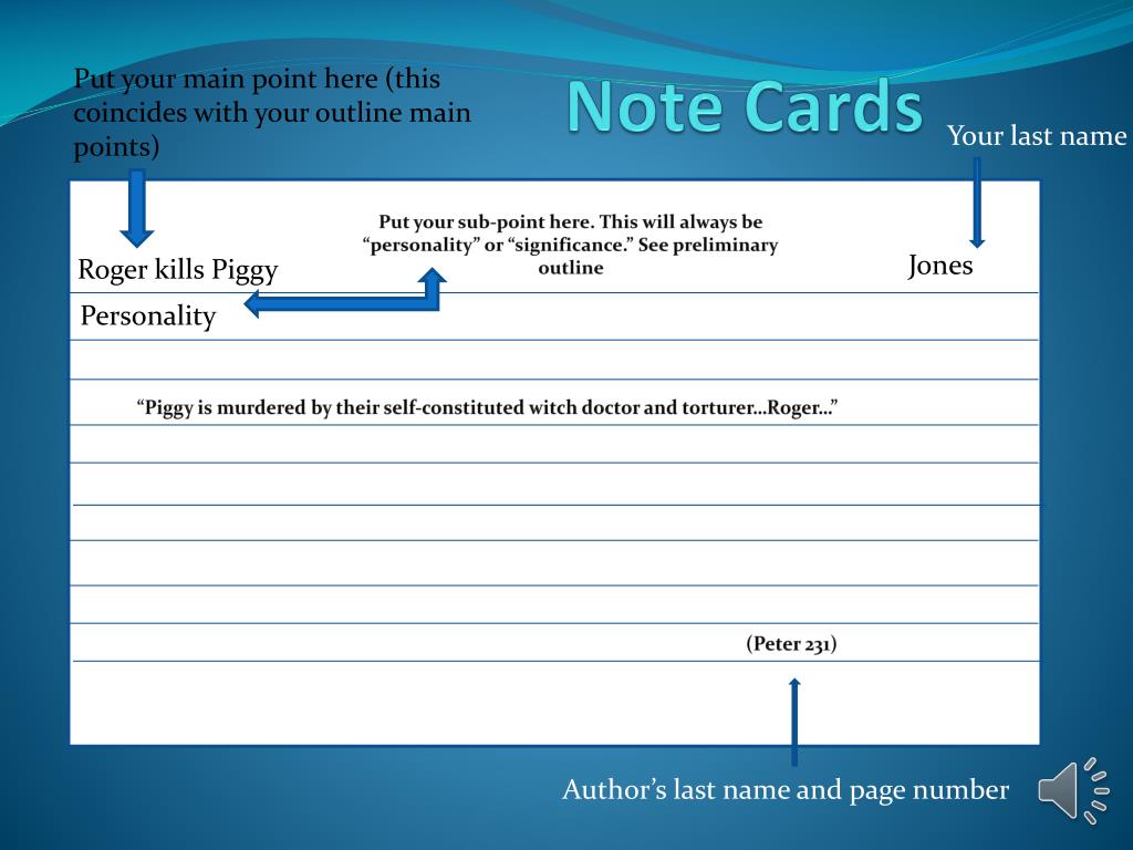PPT - Note Cards PowerPoint Presentation, free download - ID:2487110