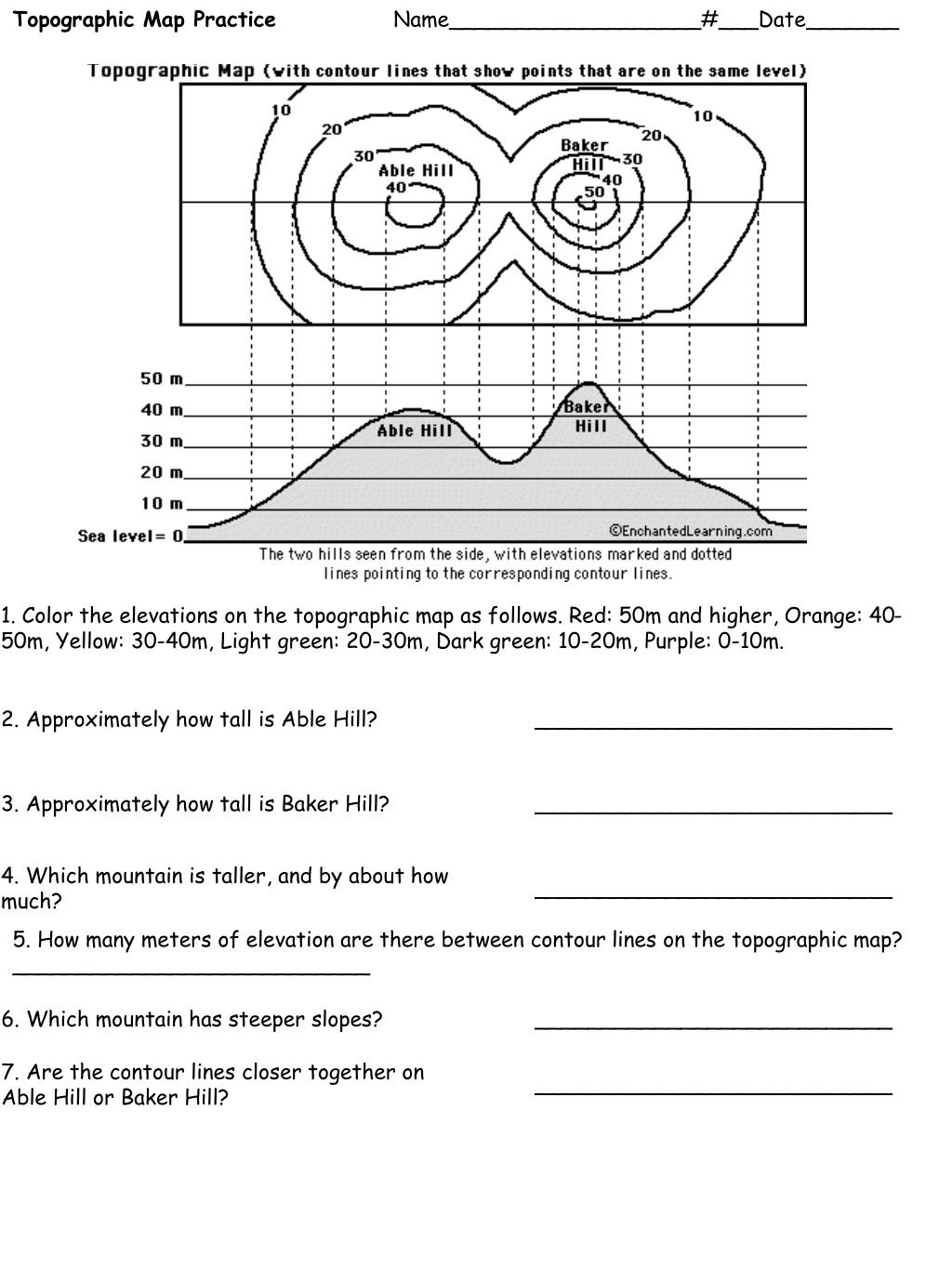 PPT - Topographic Map Practice Name___________________#___Date ...